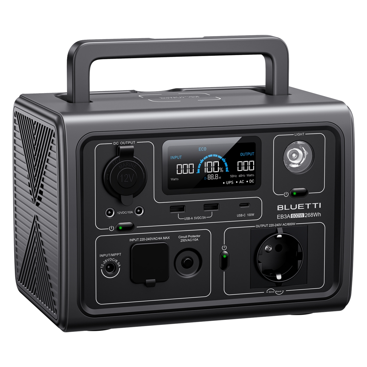 Bluetti EB3A Portable Power Station 600W 268Wh - Printex Online Store